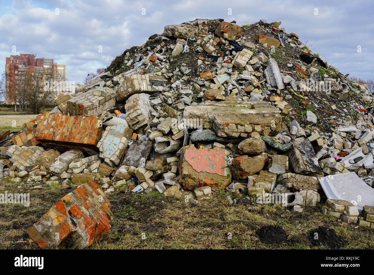 Heap of rubble after demolition of an old house Stock Photo - Alamy