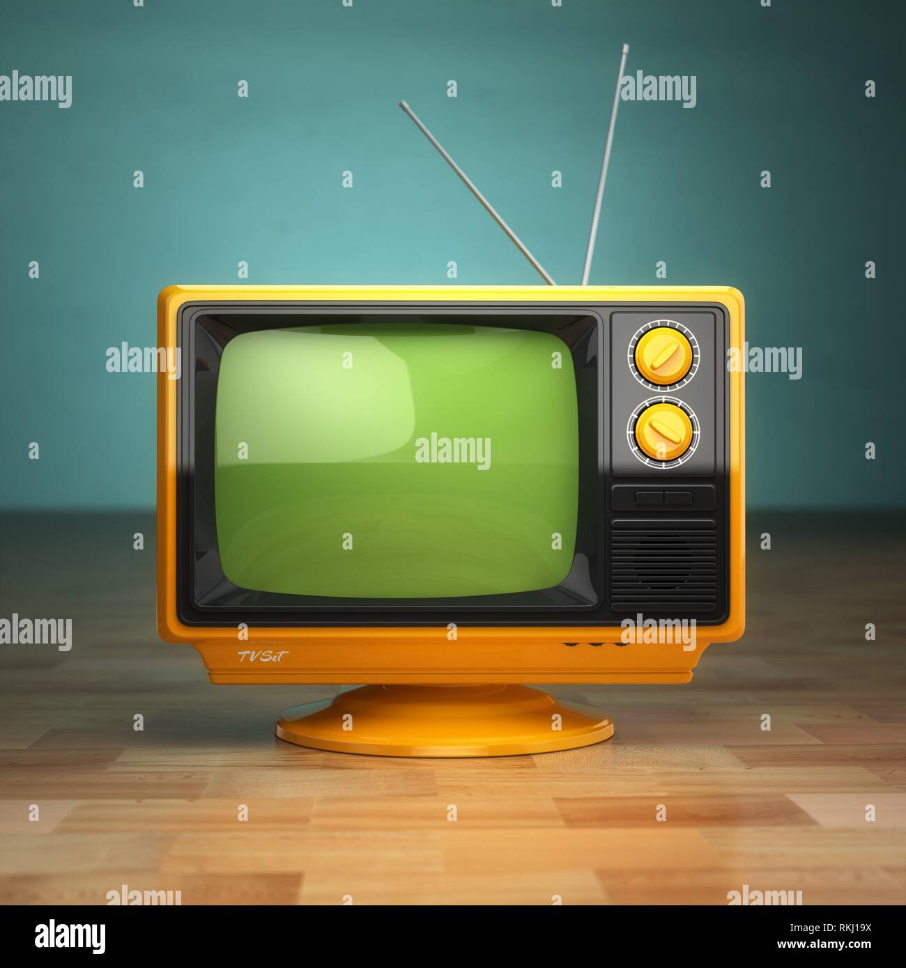 Vintage watching tv hi-res stock photography and images - Alamy