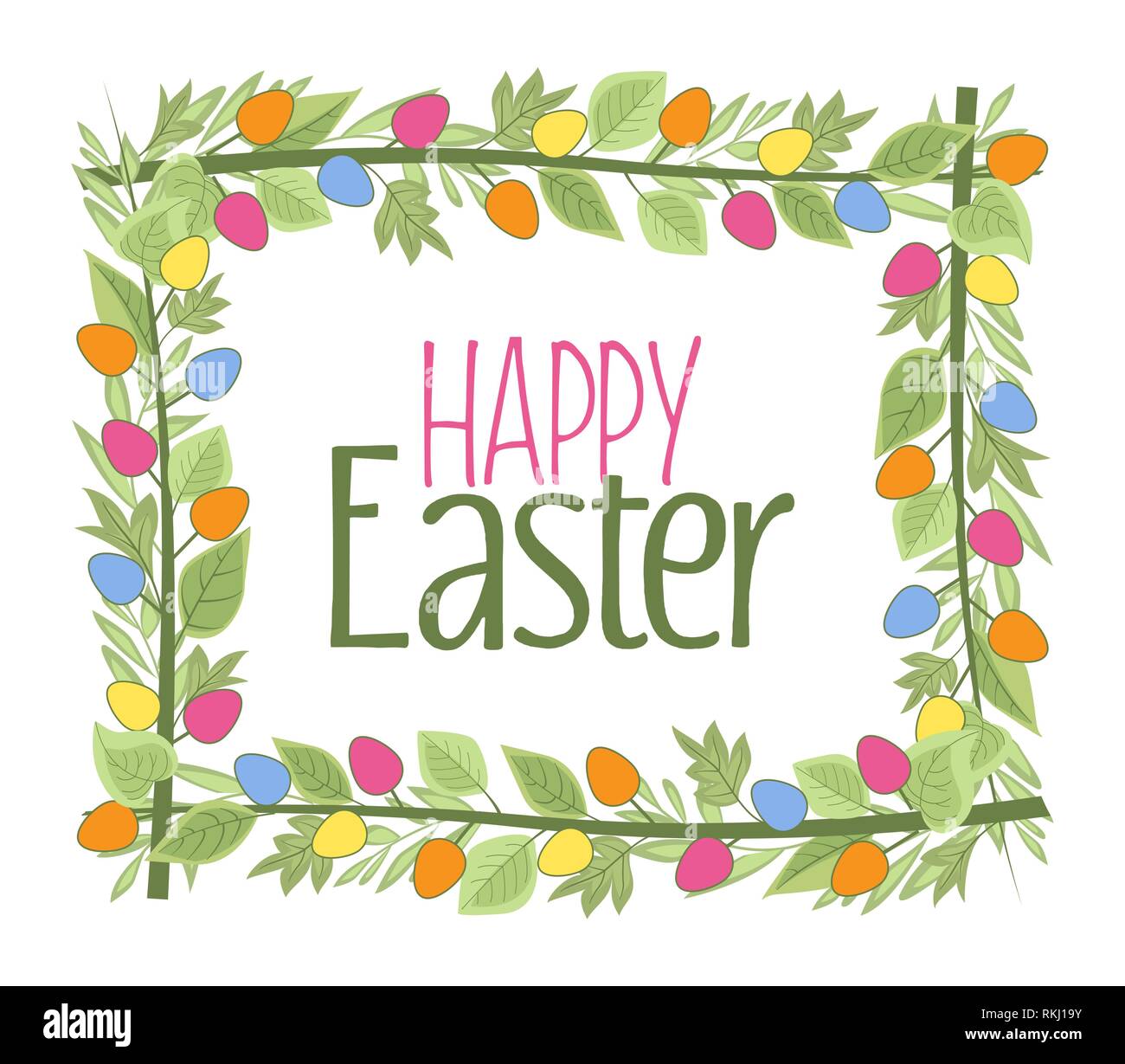 Easter frame with branches Stock Vector Image & Art - Alamy