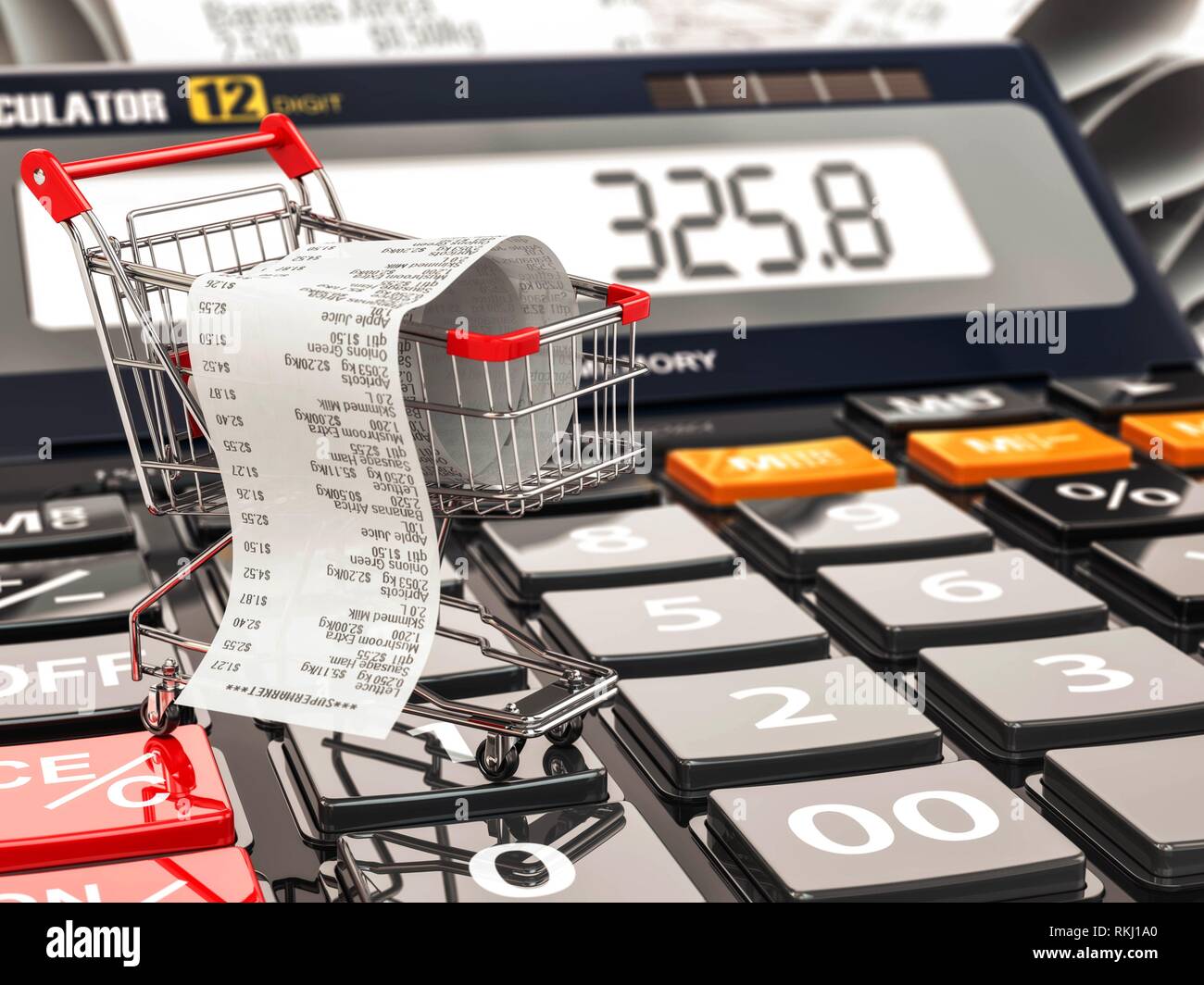 Shopping bill cart expenditure hi-res stock photography and images - Alamy
