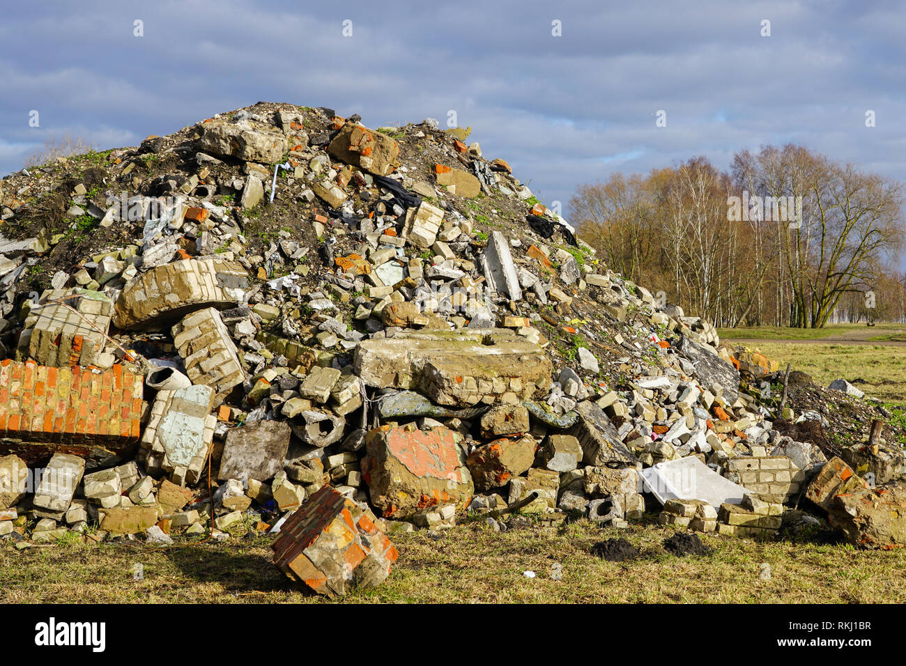 Heap of rubble after demolition of an old house Stock Photo - Alamy