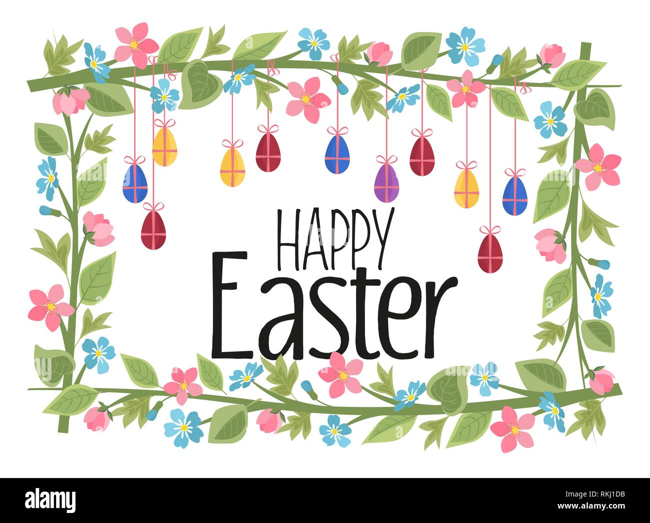 Easter frame with branches Stock Vector Image & Art - Alamy