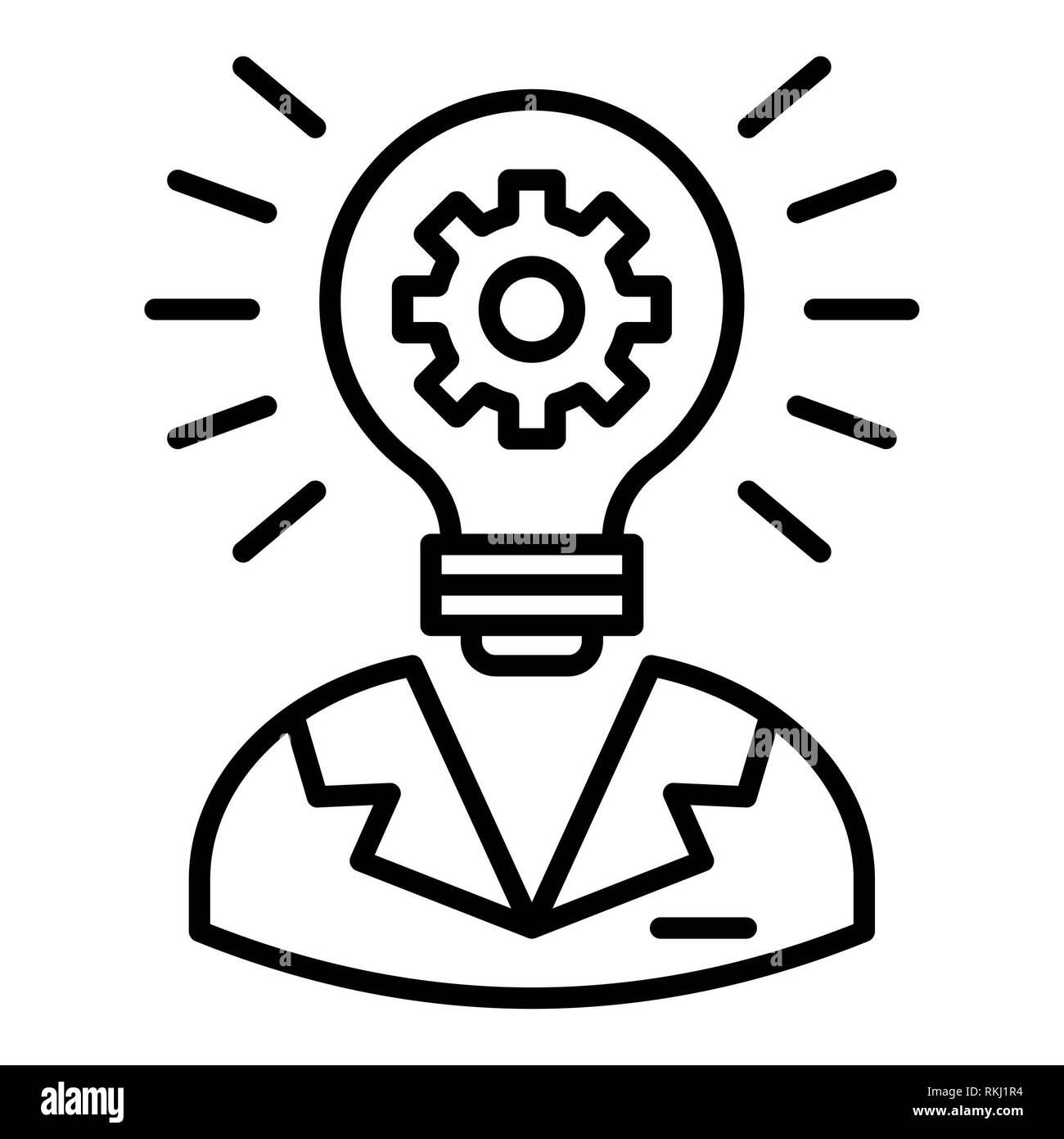 Idea bulb development icon Black and White Stock Photos & Images - Alamy