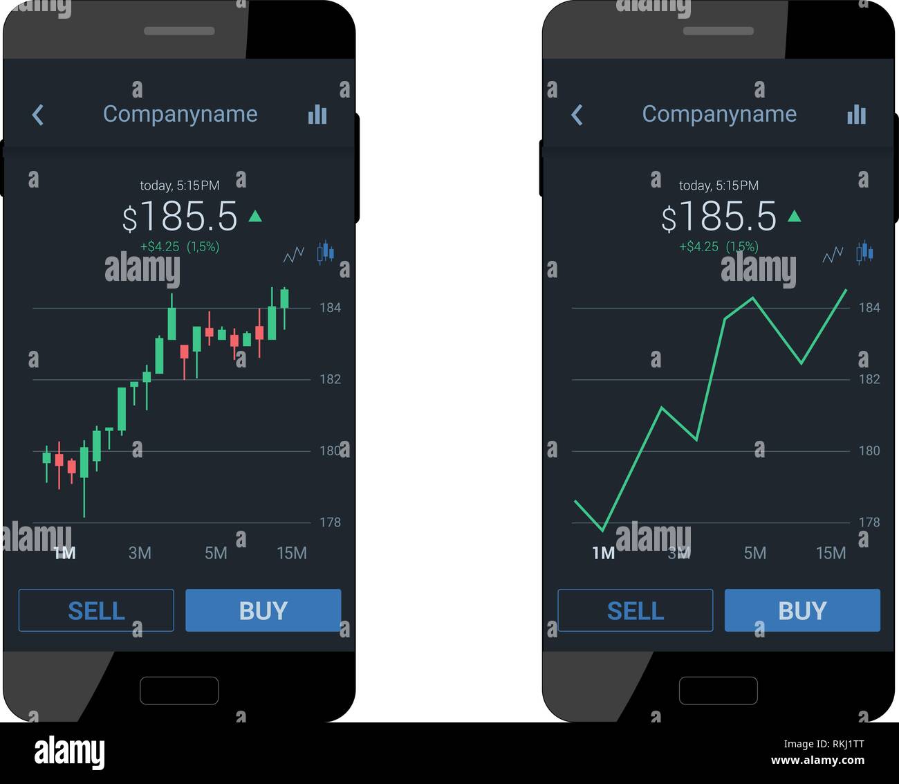 Trading mobile interface Stock Vector Image & Art - Alamy