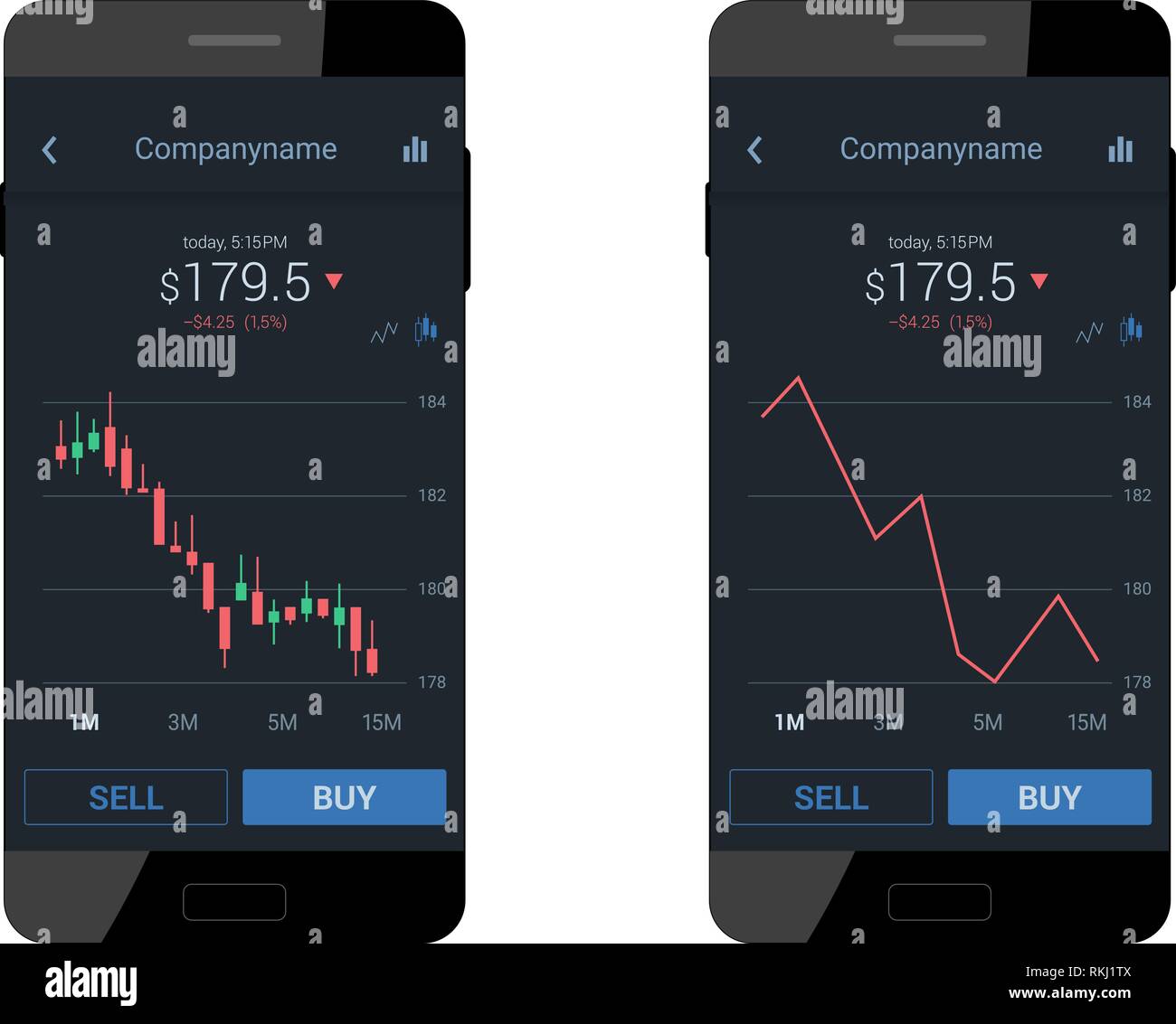 Trading mobile interface Stock Vector Image & Art - Alamy