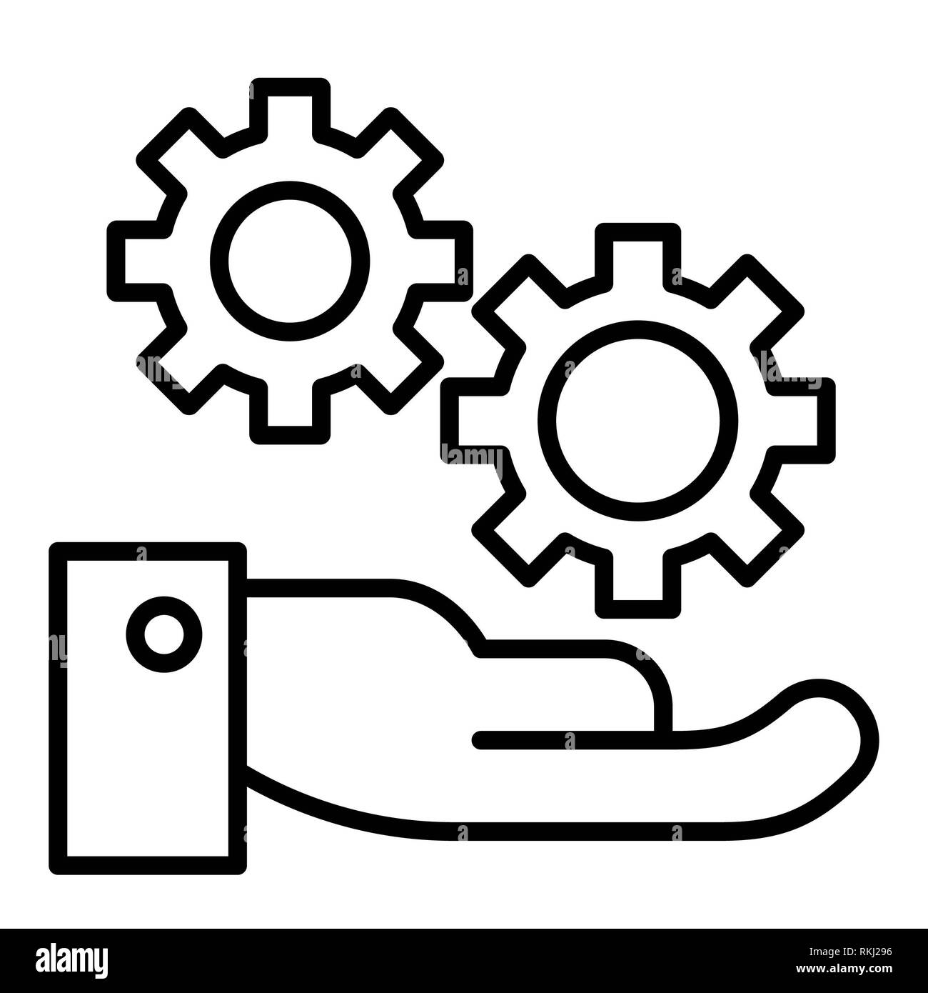 Up gear icon outline Cut Out Stock Images & Pictures - Alamy