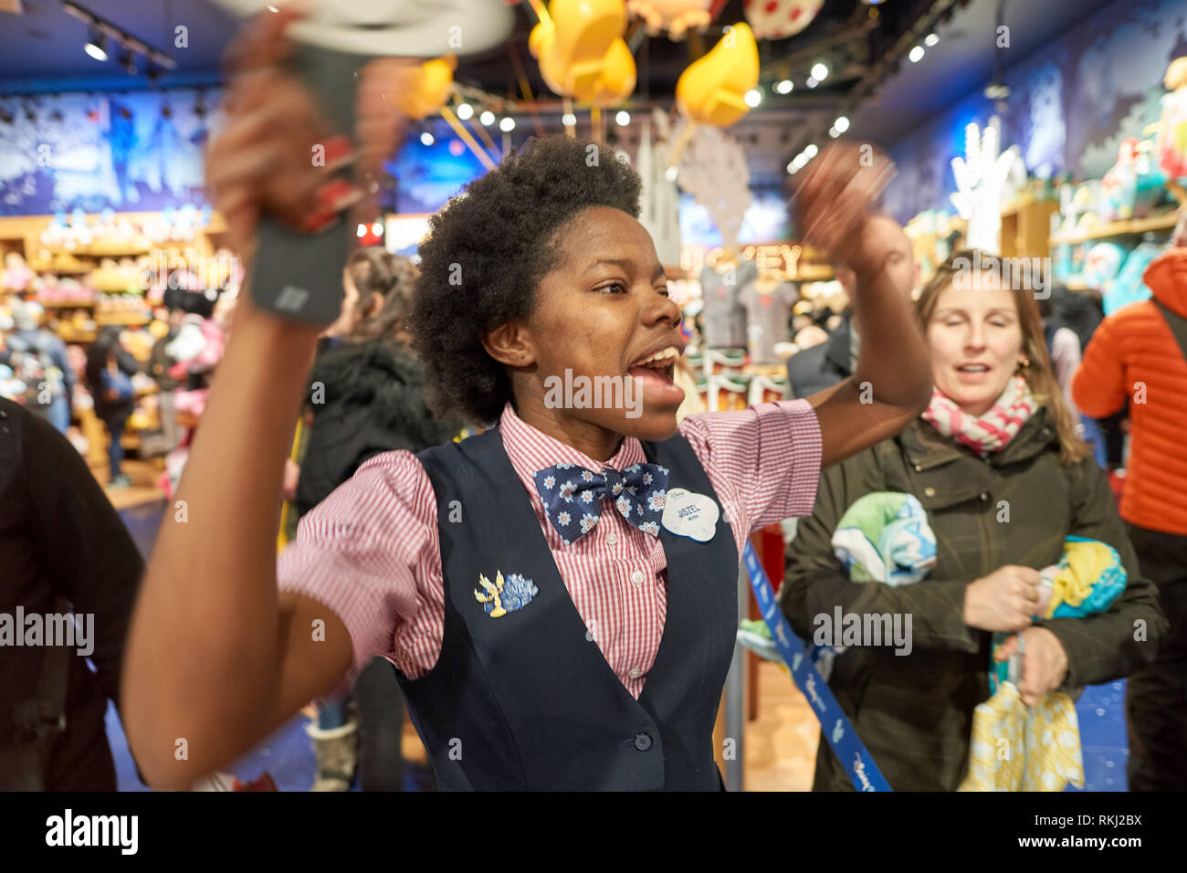 NEW YORK - CIRCA MARCH, 2016: inside of Times Square Disney Store ...