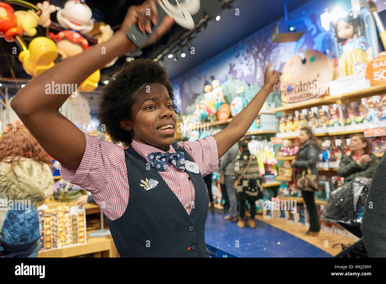 NEW YORK - CIRCA MARCH, 2016: inside of Times Square Disney Store ...