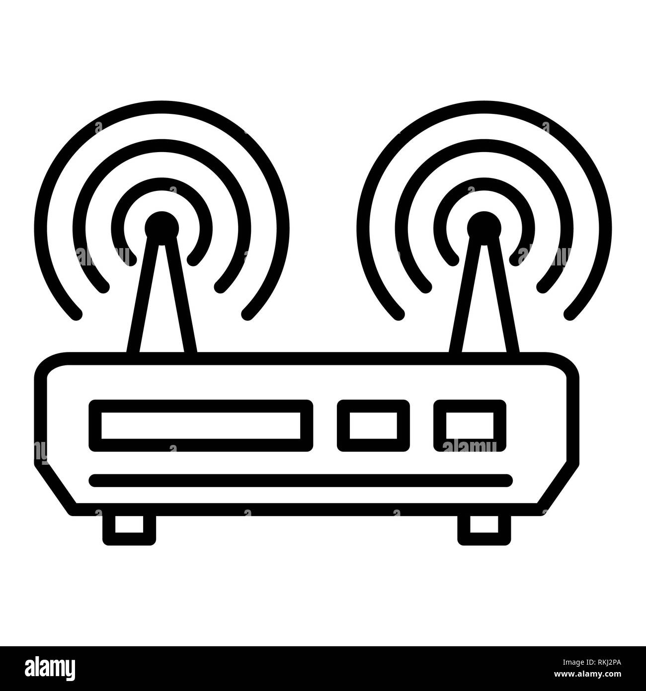 Router icon in outline Cut Out Stock Images & Pictures - Alamy