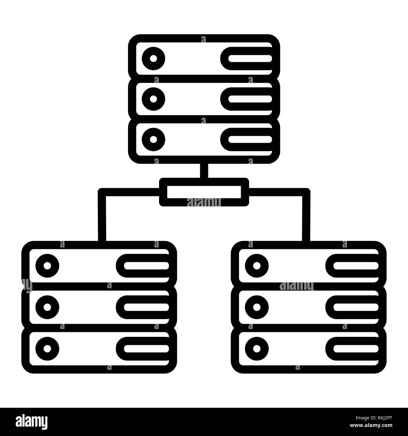 Server Icon, Vector Illustration, Technology Outline Stock Photo - Alamy