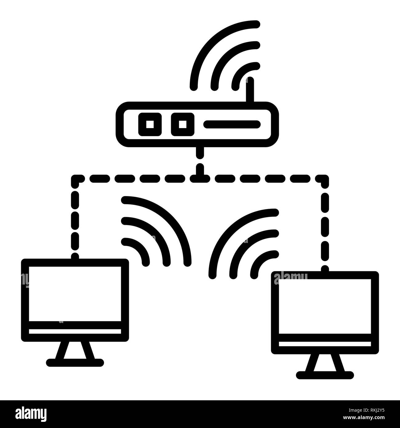 Wireless Icon, Vector Illustration, Technology Outline Stock Photo - Alamy