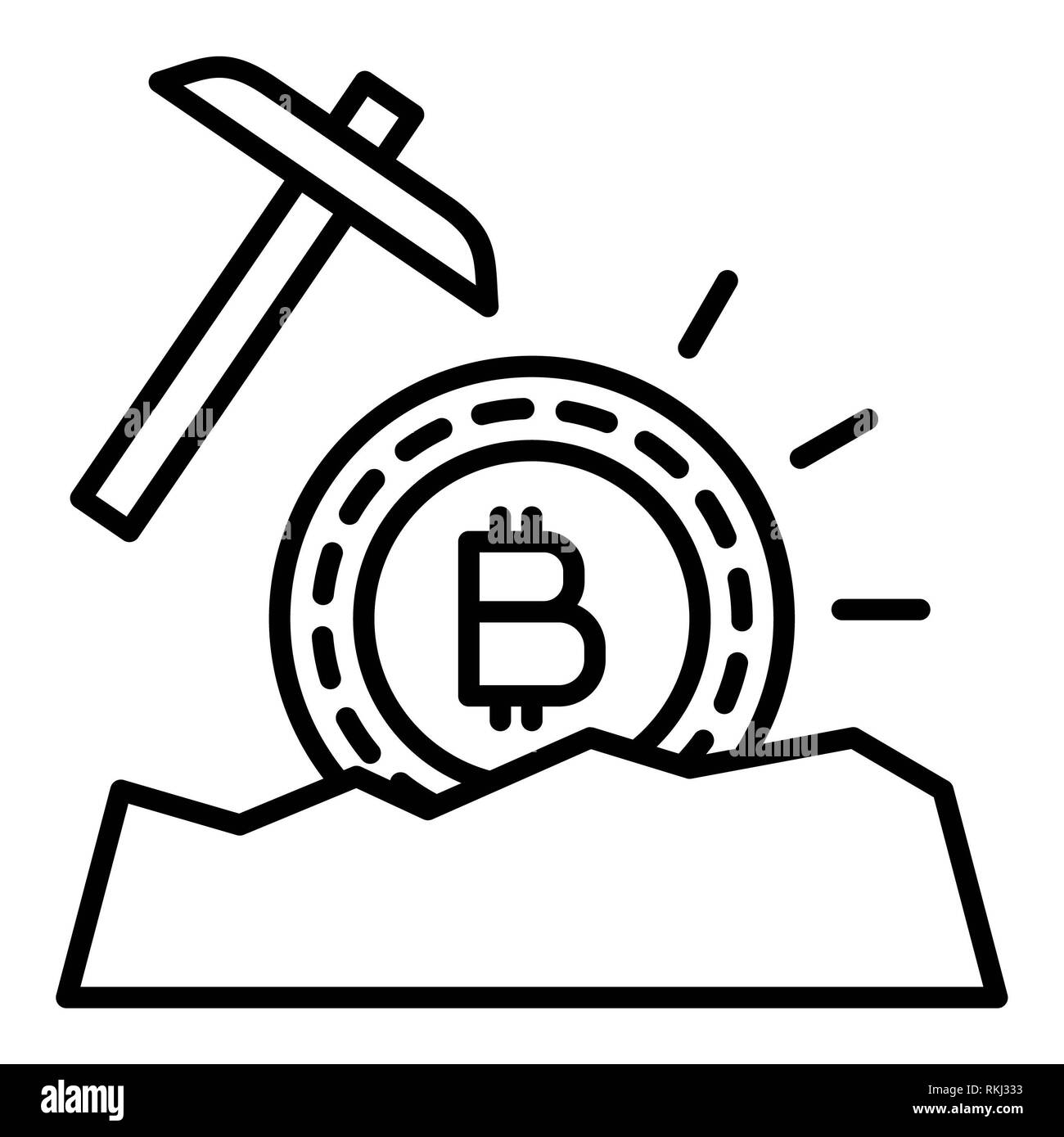 Mining Icon, Vector Illustration, Technology Outline Stock Photo - Alamy