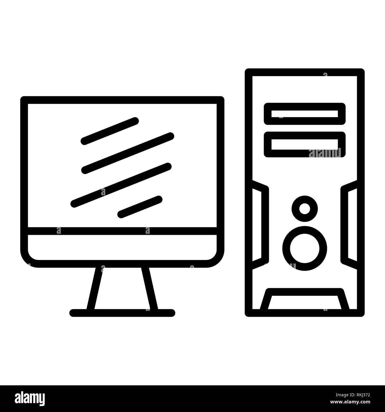 Desktop Icon, Vector Illustration, Technology Outline Stock Photo - Alamy