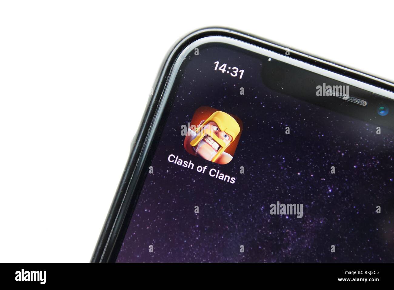Clash of Clans by Supercell on an iPhone X against a white background ...