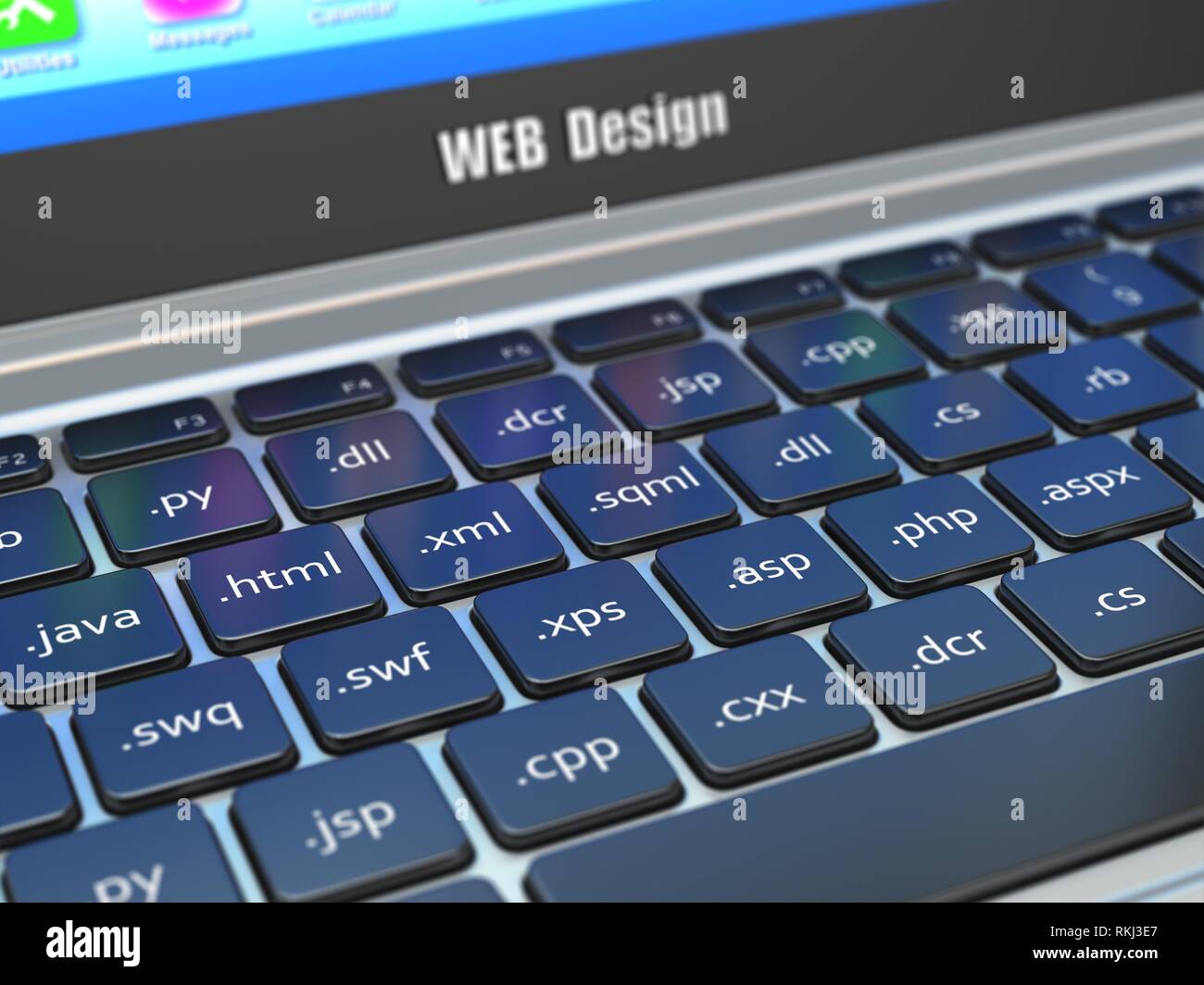 3d laptop programme hi-res stock photography and images - Alamy