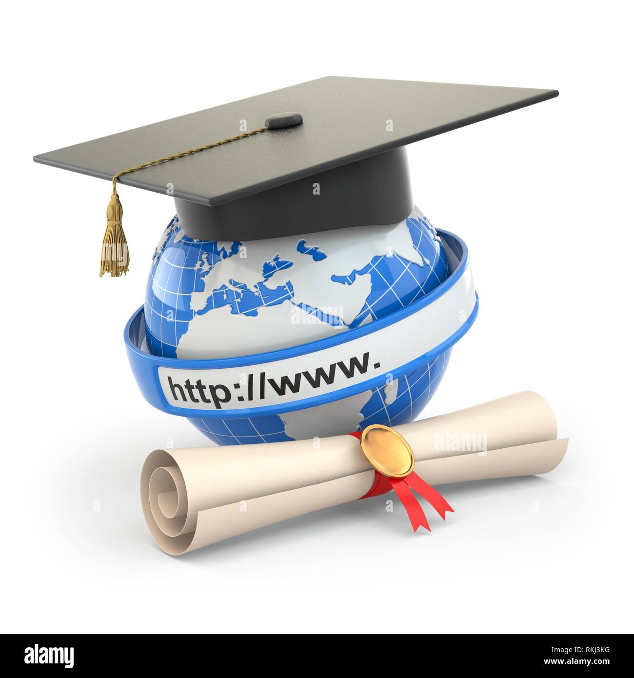 World globe graduation cap diploma hi-res stock photography and images ...
