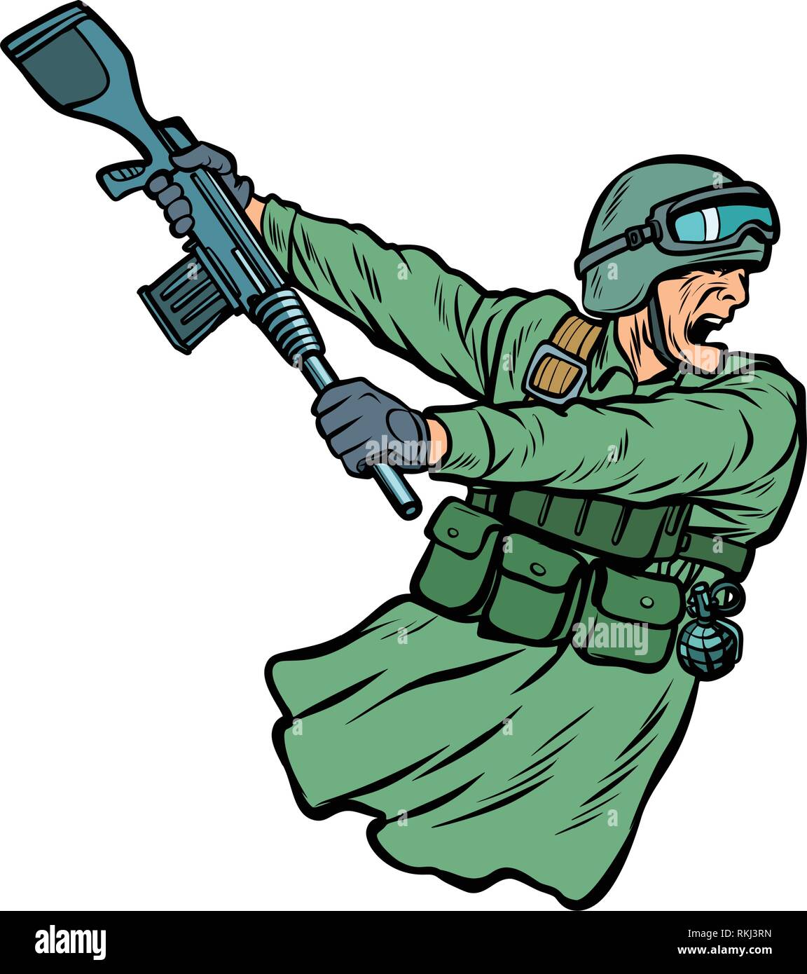 kick the gun butt. soldiers at war Stock Vector Image & Art - Alamy