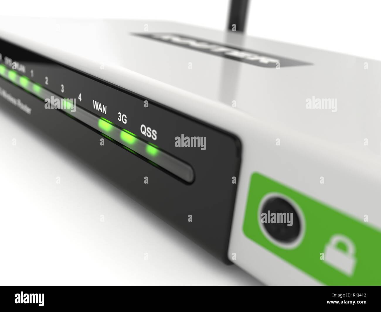 Wireless router on white background. Three-dimensional image Stock ...