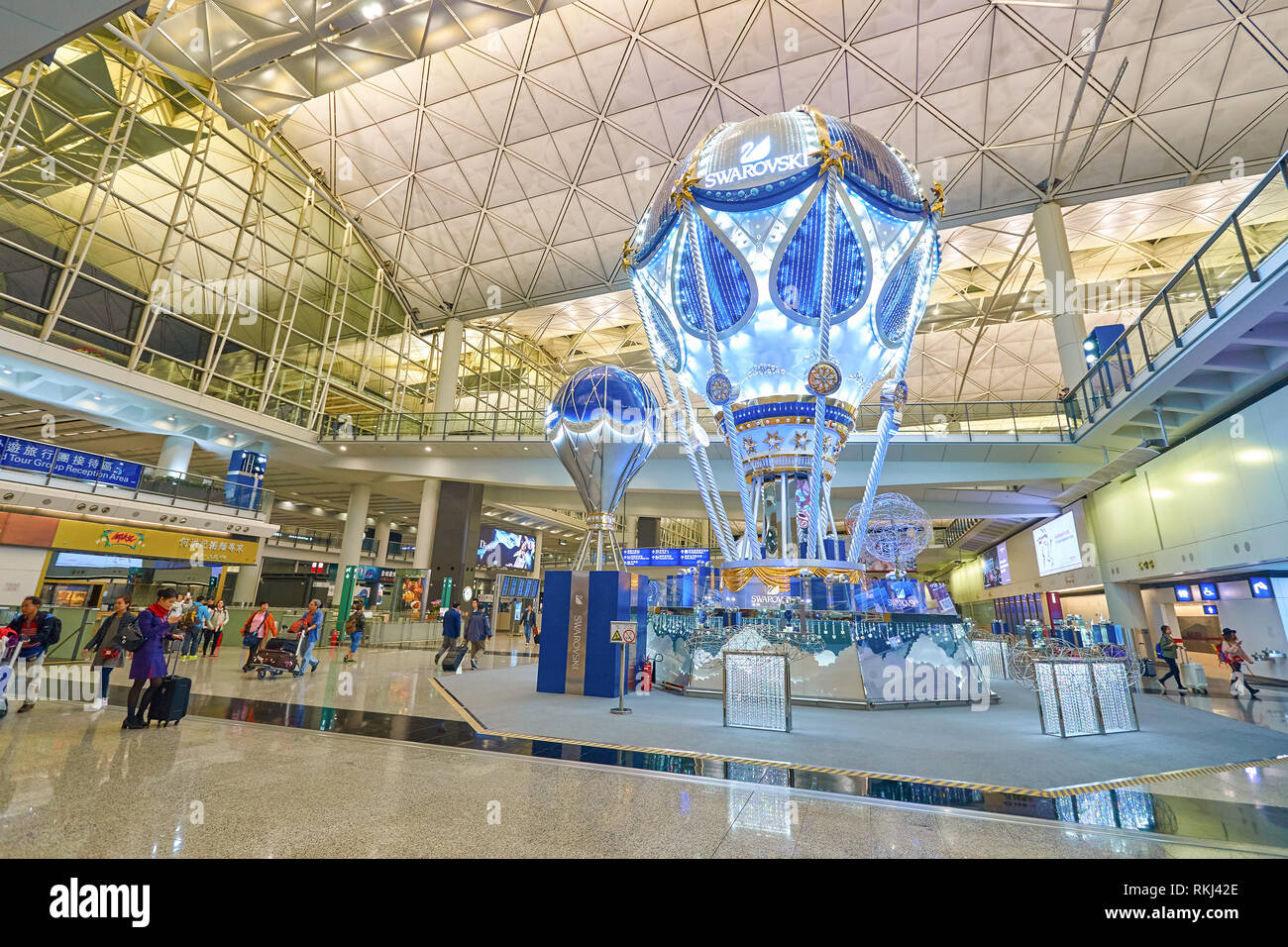 HONG KONG - CIRCA DECEMBER, 2015: inside of Hong Kong International ...