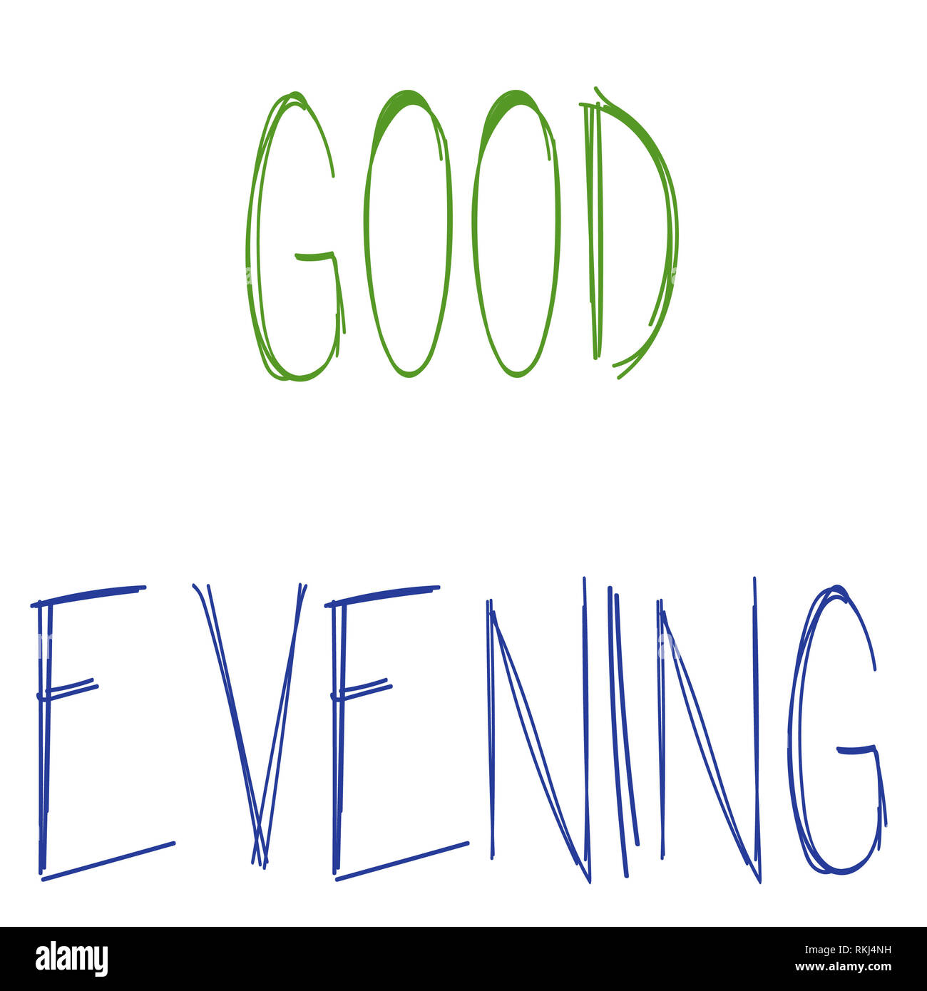 Good evening greetings with style and fashion Stock Photo - Alamy
