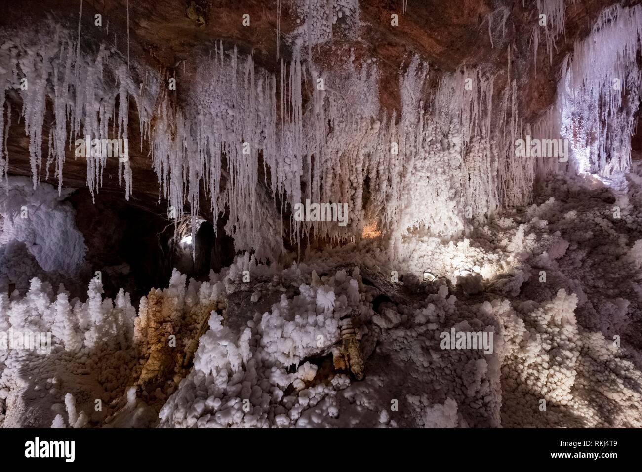 Interior of the old mines of the largest salt mountain in Europe ...
