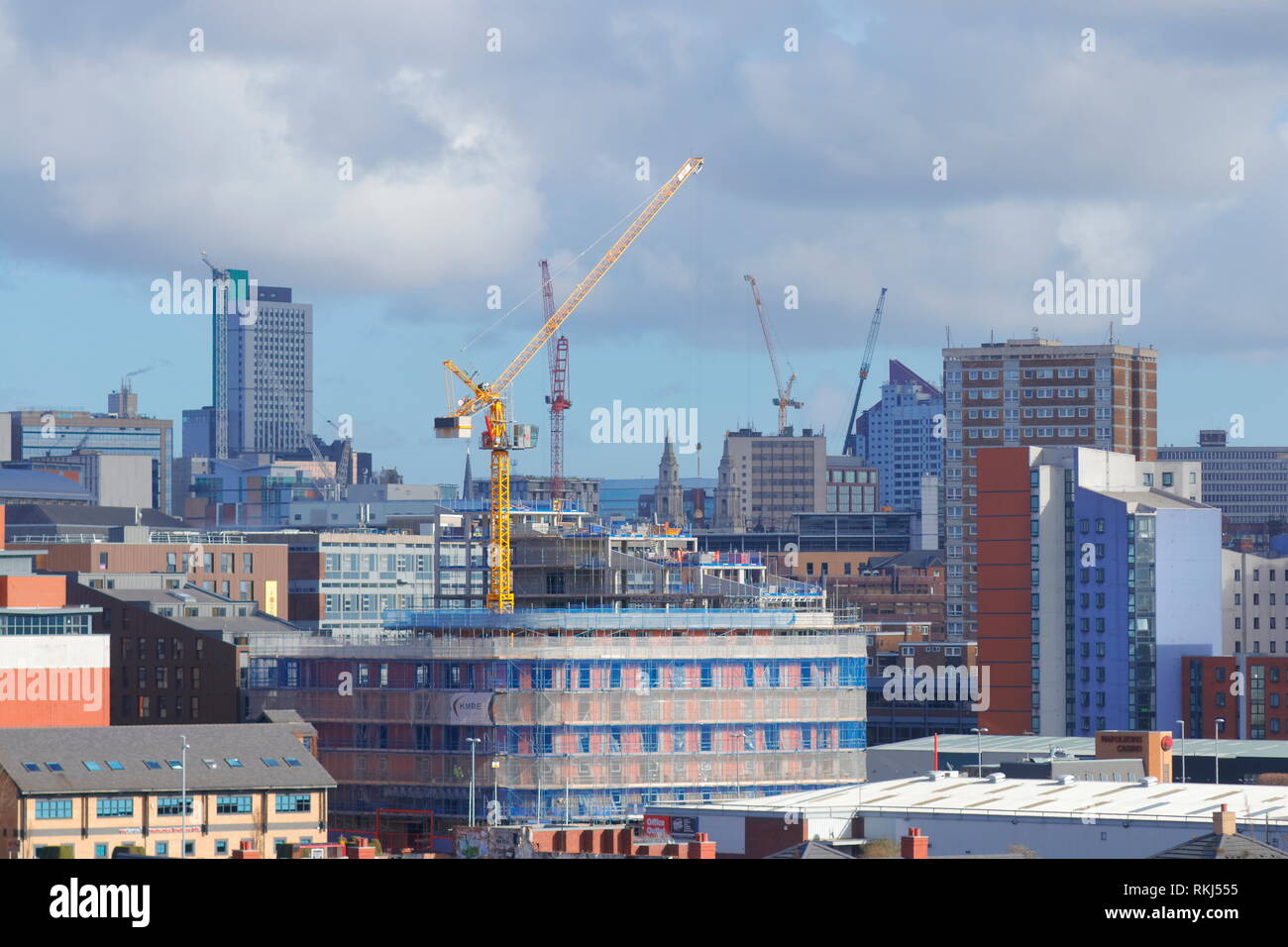 Leeds skyline with various construction projects taking place around ...