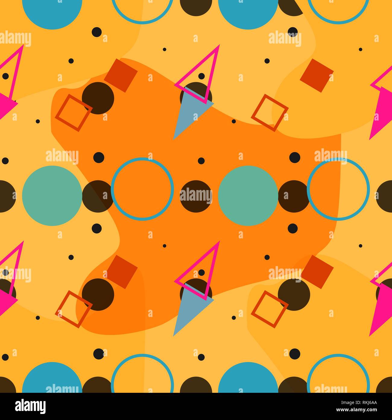 Memphis background. Trendy background with different color figures for ...