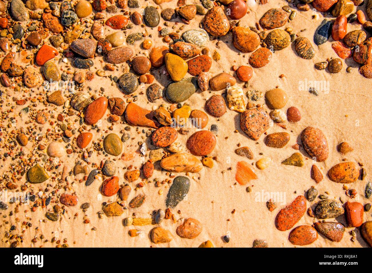 Pebbles beach close up sand hi-res stock photography and images - Alamy