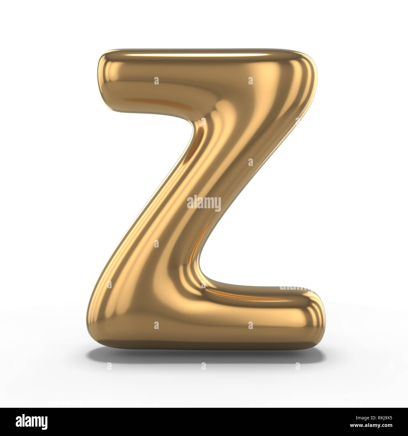 Letter Z made of inflatable balloon isolated on white background. 3D ...