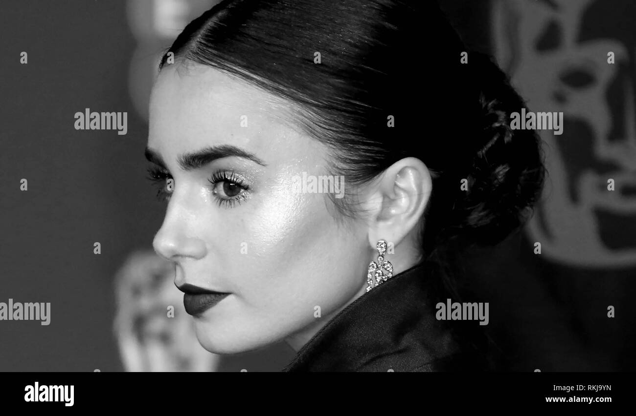 Lily Collins Black And White Portrait