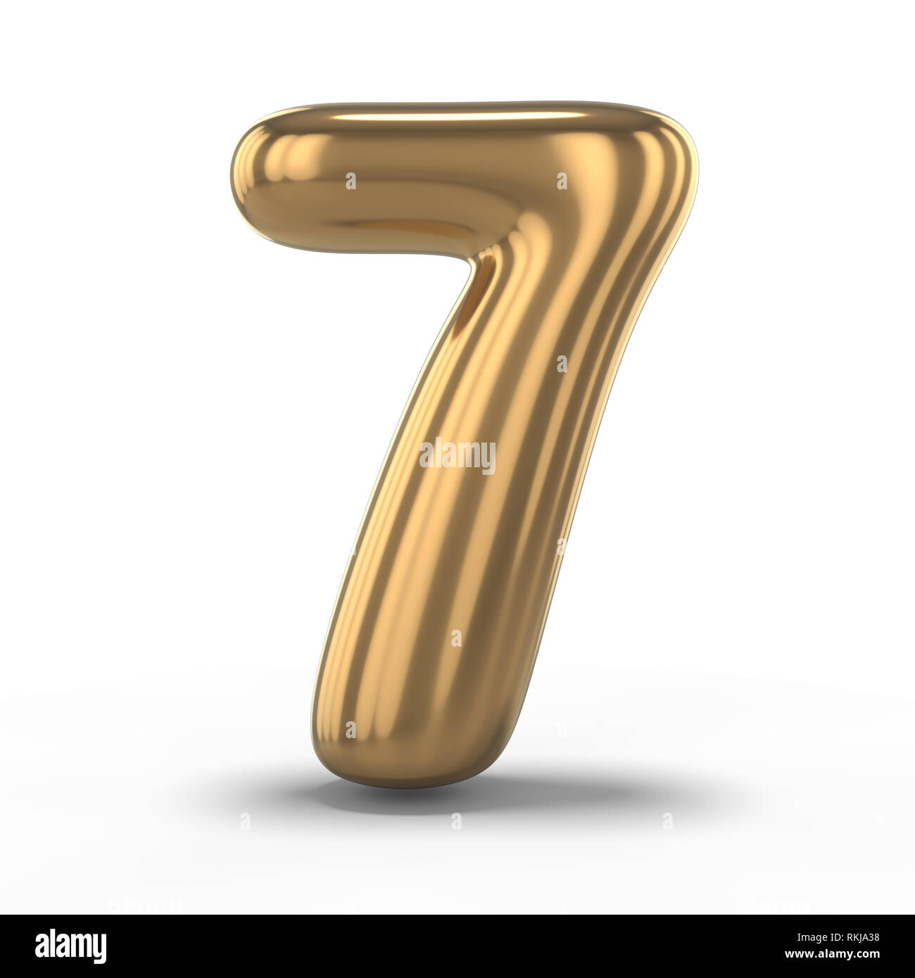 Number seven made of inflatable balloon isolated on white background ...