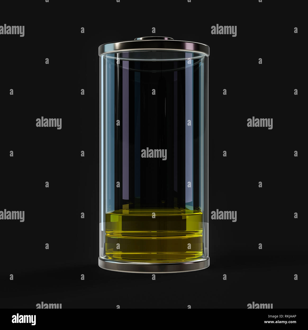 Battery icon with yellow charge indicator. 3D rendering Stock Photo - Alamy