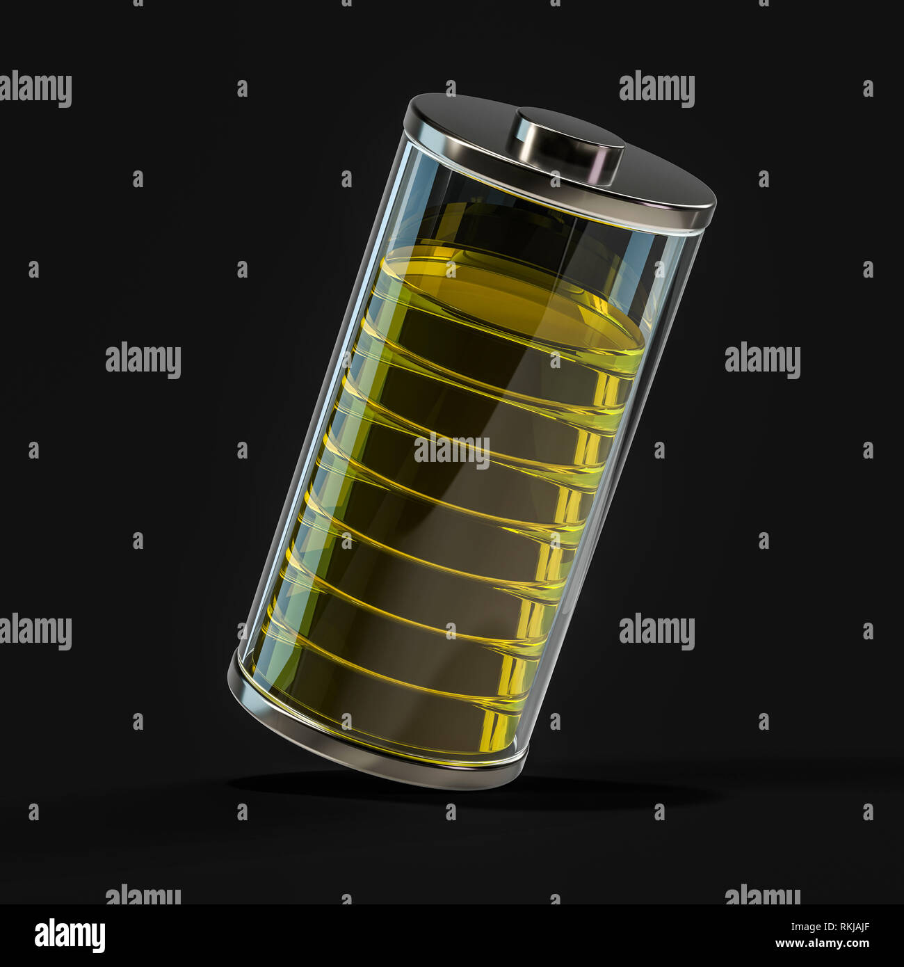 Battery icon with yellow charge indicator. 3D rendering Stock Photo - Alamy