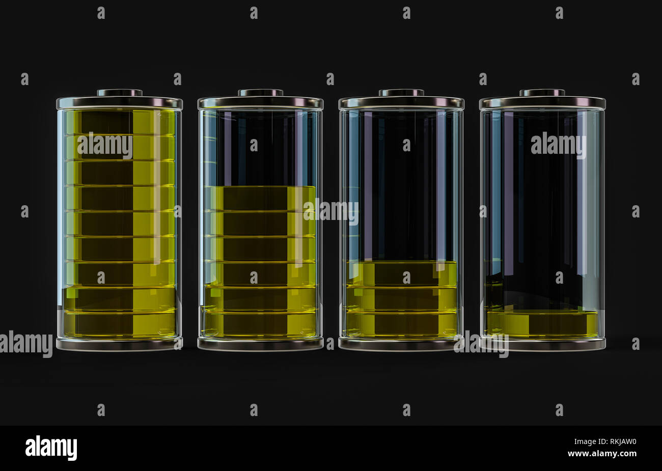 Battery icon with yellow charge indicator. 3D rendering Stock Photo - Alamy