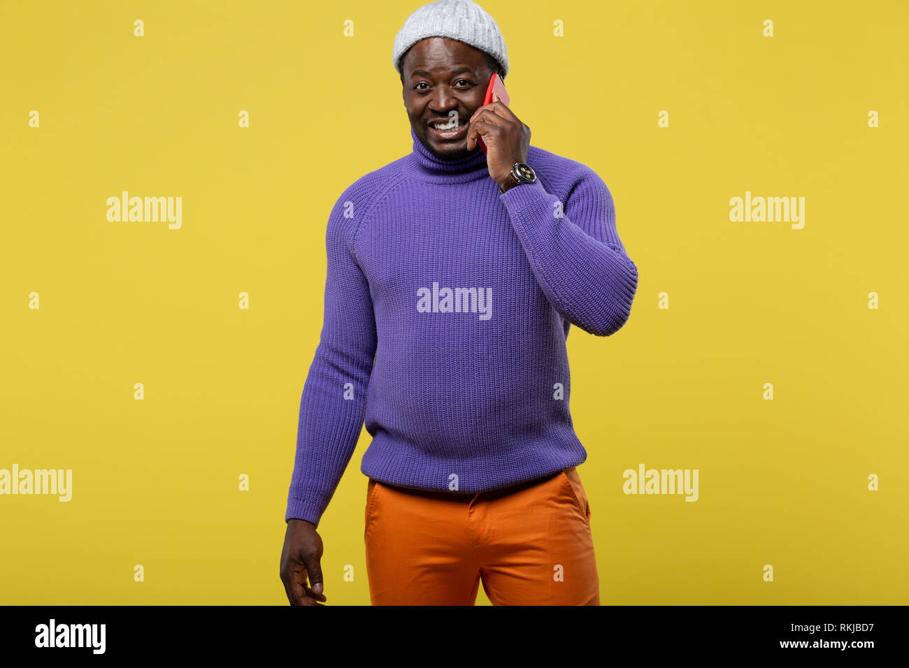 Handsome dark-skinned model looking straight at camera Stock Photo - Alamy