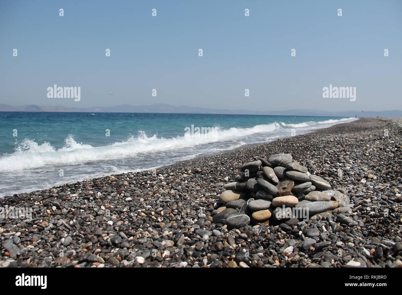 Beach on the island of Kos (Greece). Aegean sea Stock Photo - Alamy