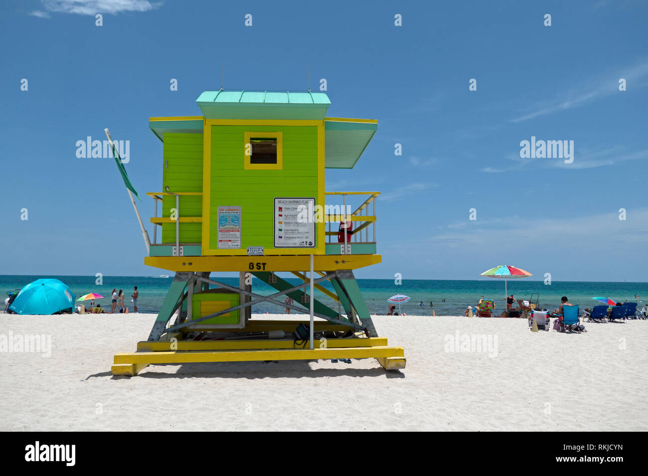Miami beach wooden lifeguard tower hi-res stock photography and images ...