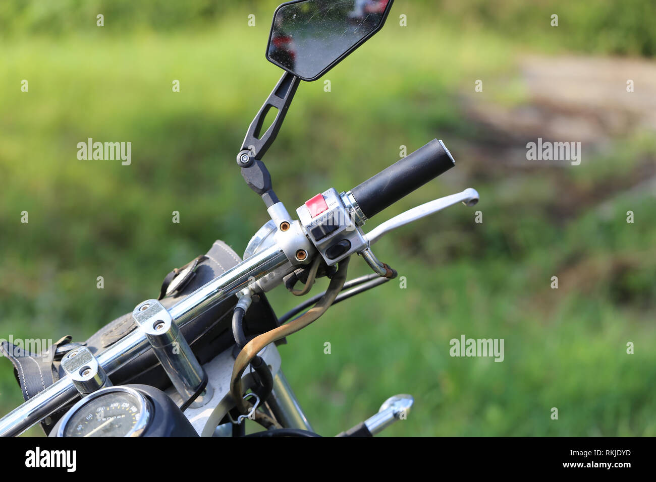 Details of a motorcycle with a stroller Stock Photo - Alamy
