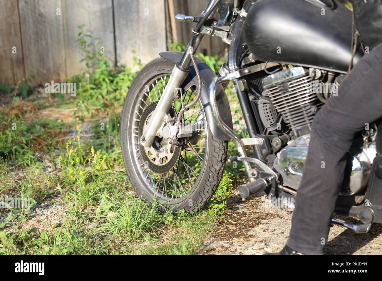 Details of a motorcycle with a stroller Stock Photo - Alamy