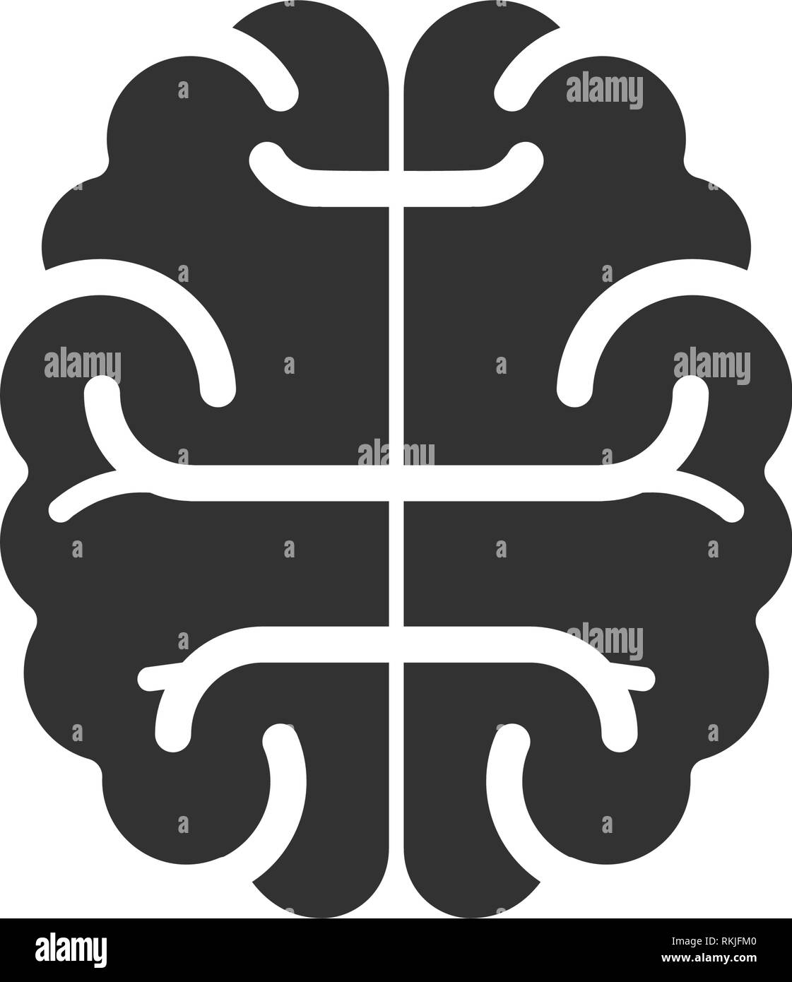 Brain icon flat. vector illustration isolated on white background Stock ...