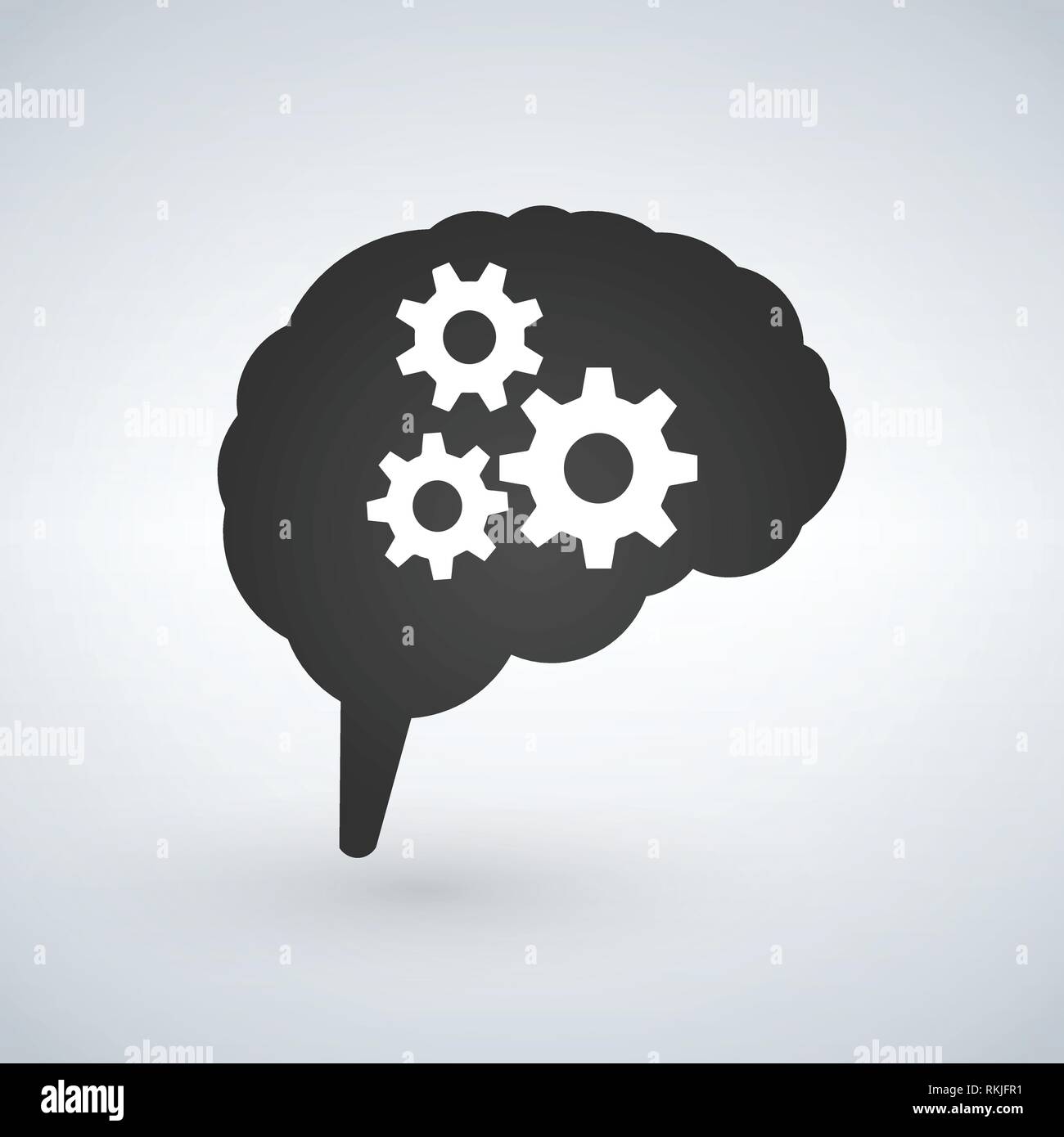Business concept vector illustration of a brain with cogs or gears ...