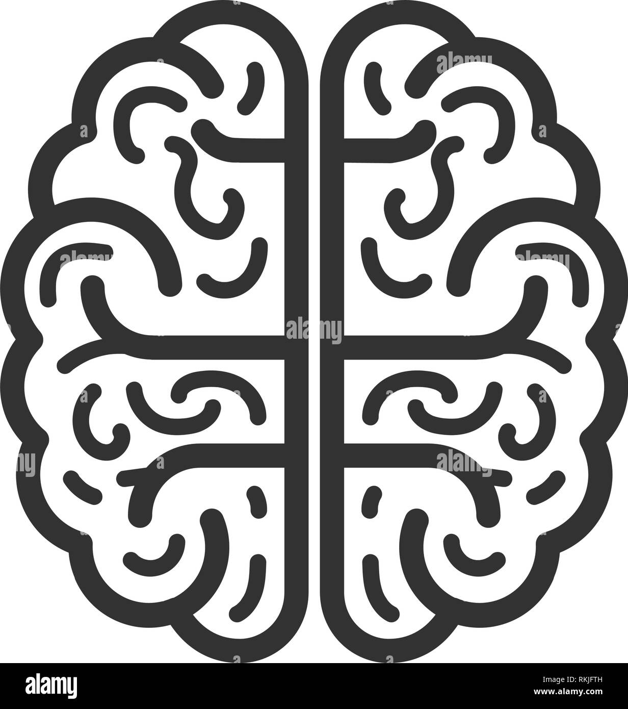 Brain icon, simple vector illustration isolated on white background ...