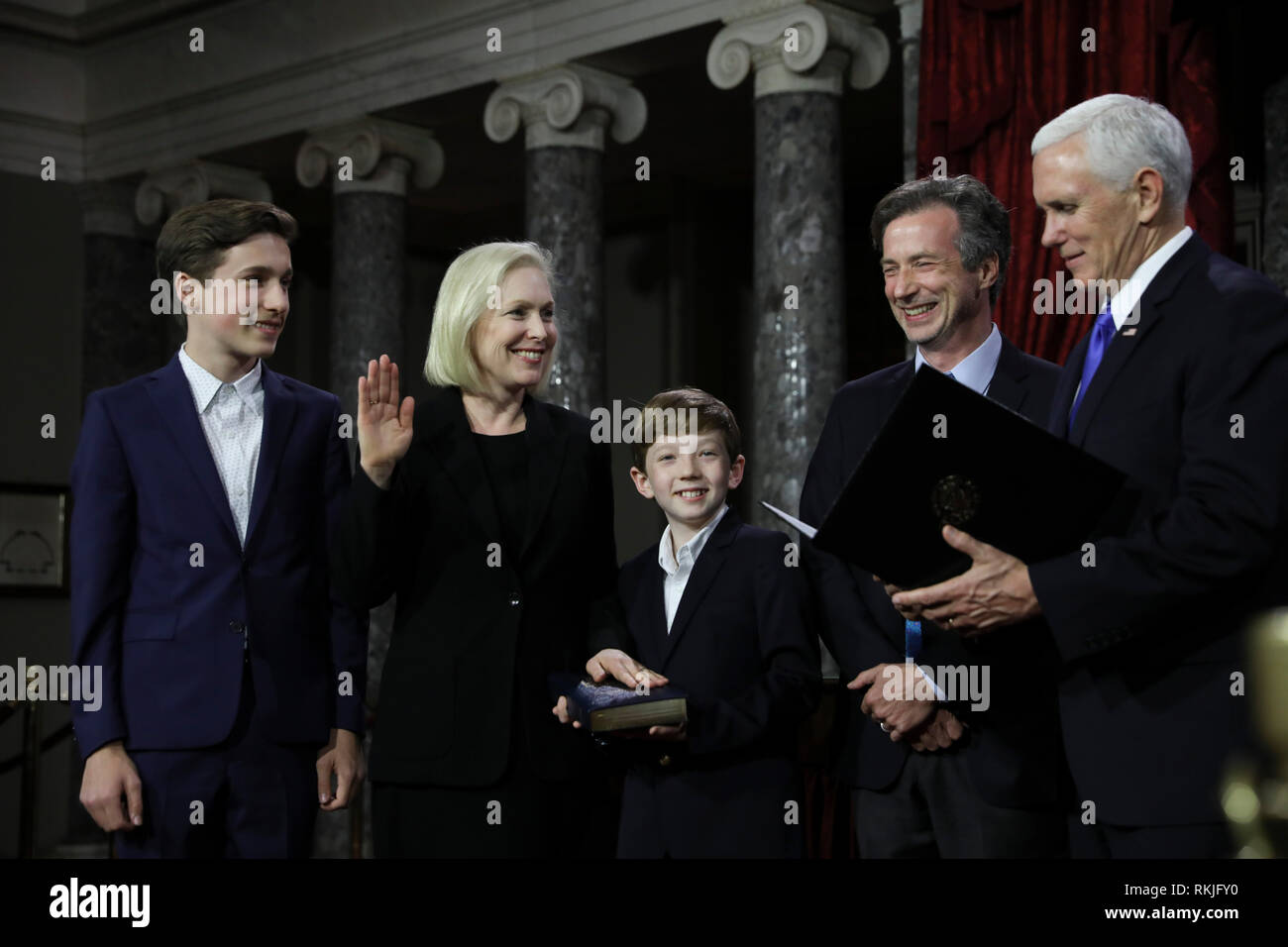 US Senator Kirsten Gillibrand, Democrat of New York, is sworn in by ...
