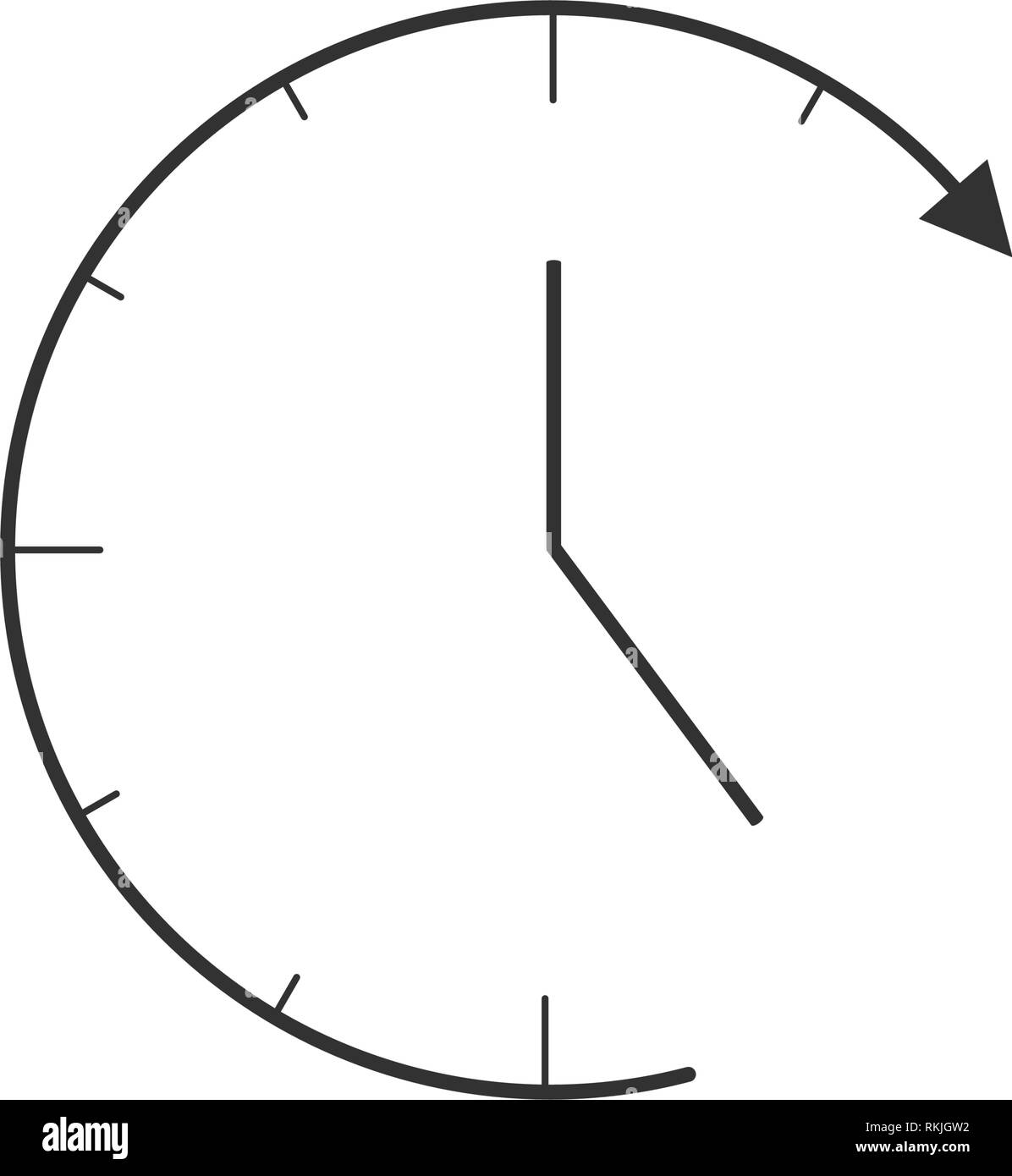 Linear Clock icon in trendy flat style isolated on white background ...