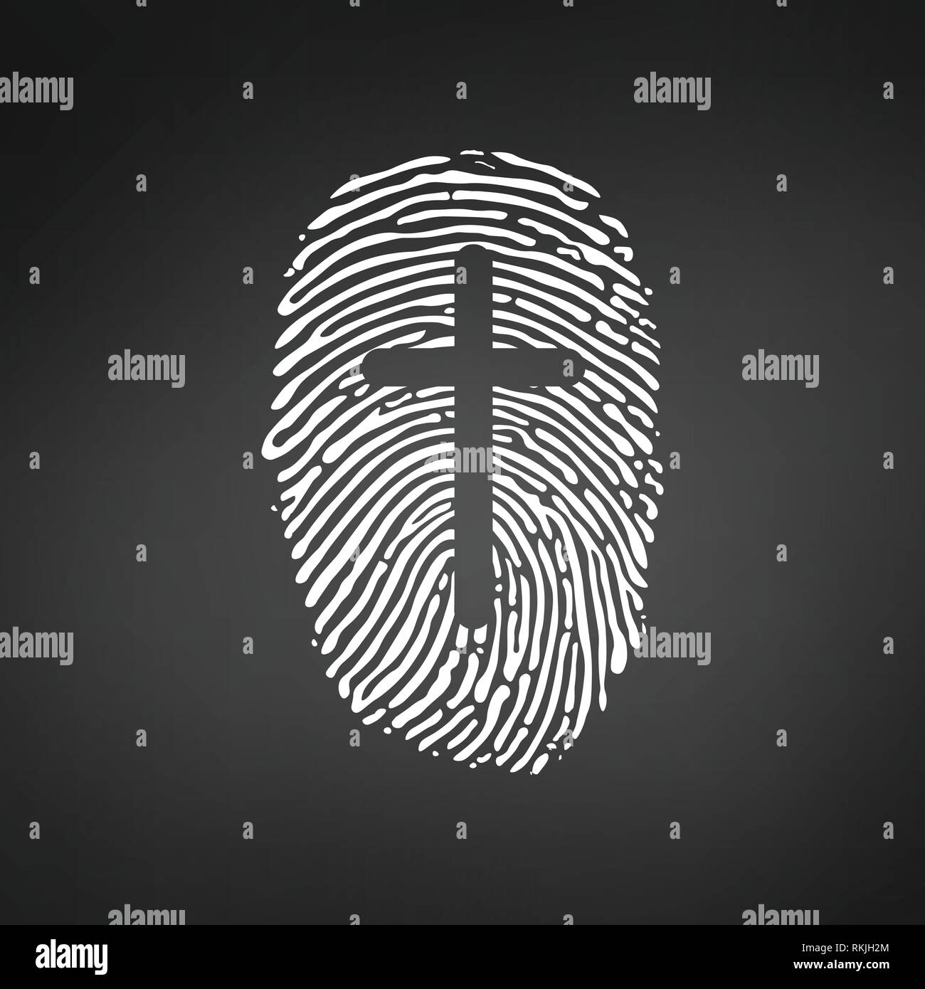 Thumb Prints or fingerprint with cross showing christian identity ...