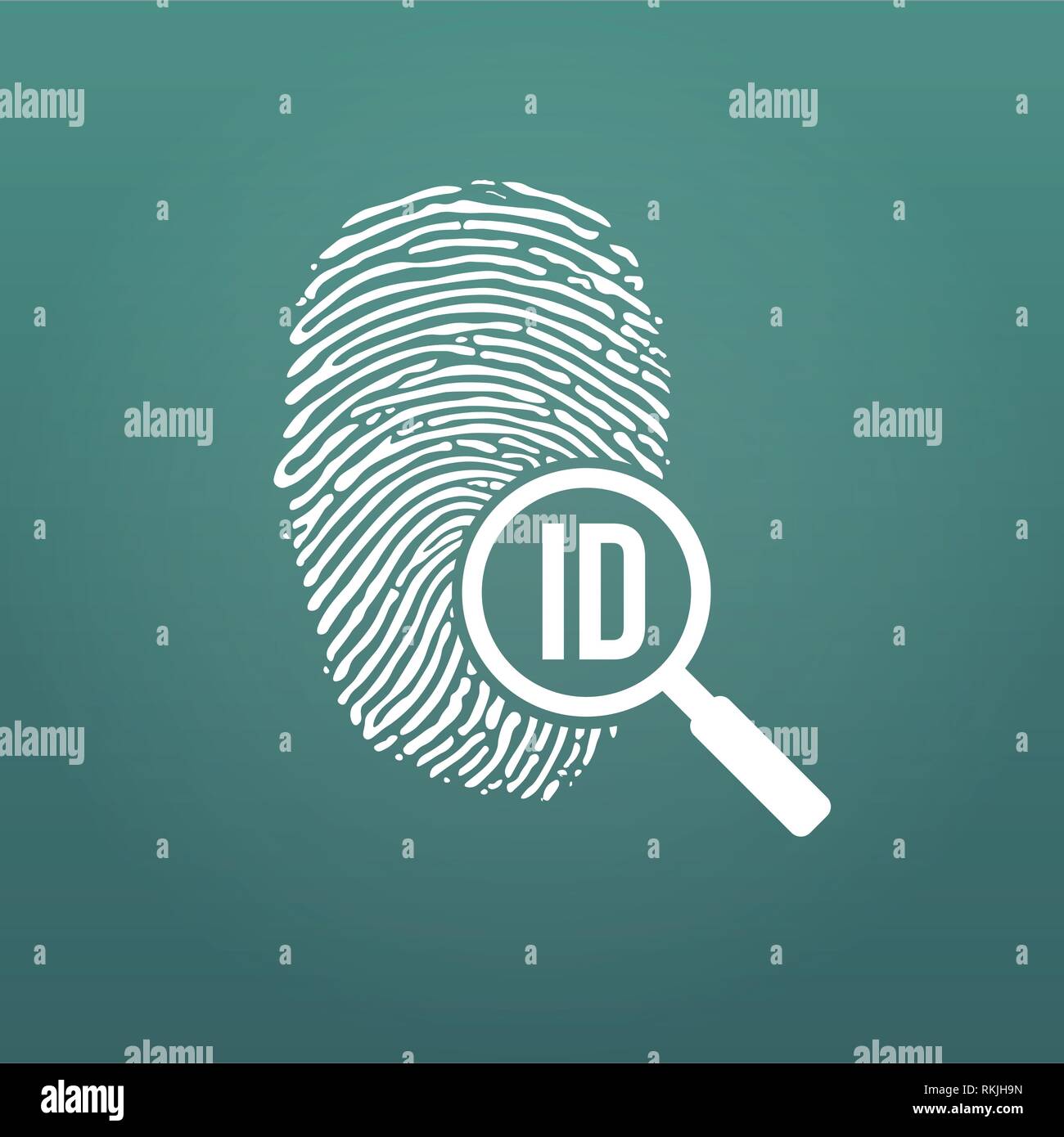 ID fingerprint icon with magnifying glass. Fingerprint vector ...