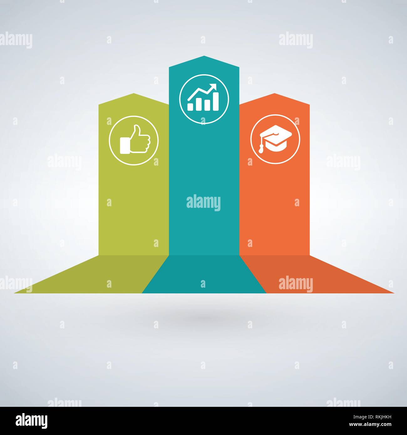 Arrow infographic concept. Vector template with 3 options, parts ...