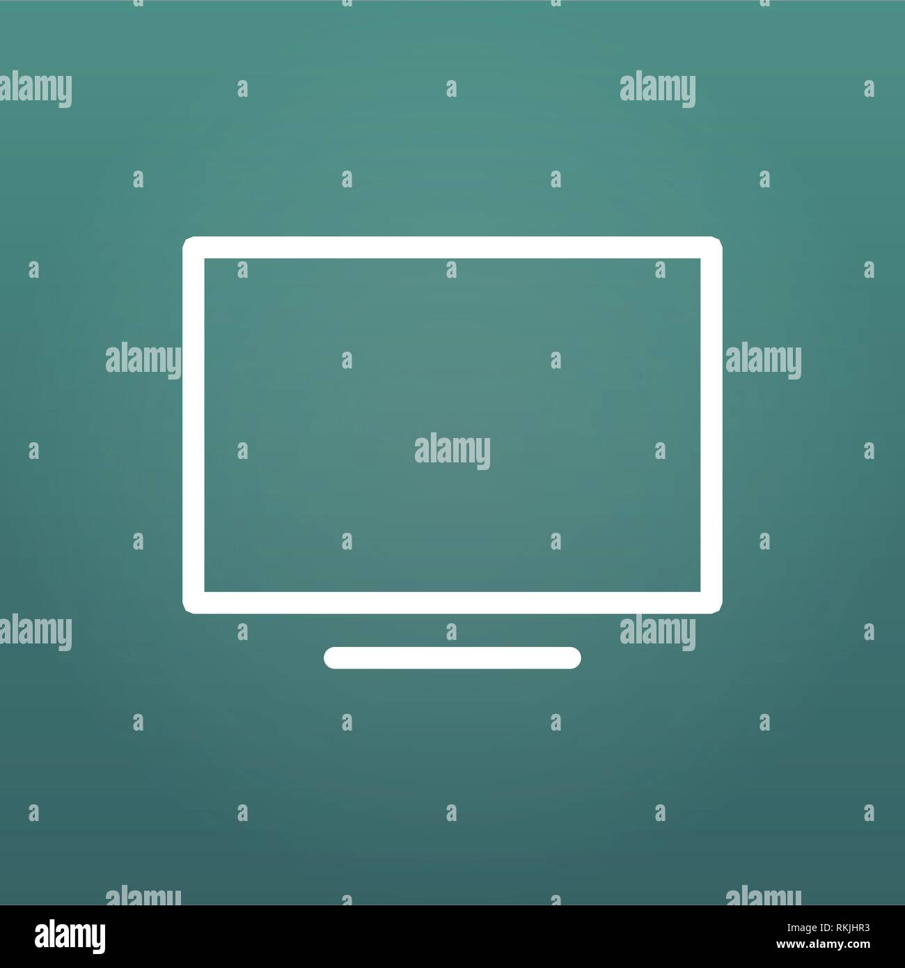 Linear White Computer monitor icon. Vector illustration isolated on ...