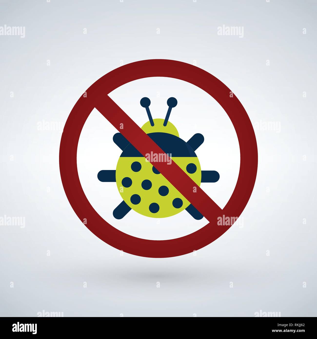 Bugs stop sign. parasite icon. Vector illustration of tick warning. Bug ...