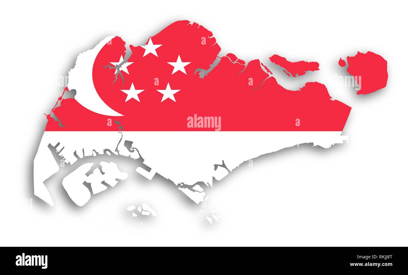 Singapore country flag map shape hi-res stock photography and images ...